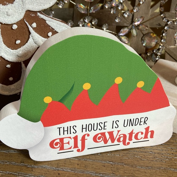 Accents | New North Pole Christmas Santa Elf Watch Holiday Wood Sign ...